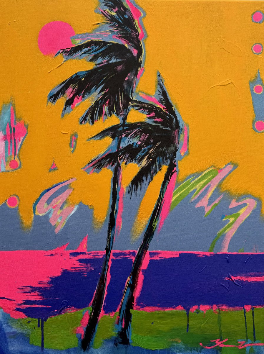 Pink reflection Acrylic painting by Yaroslav Yasenev | Artfinder