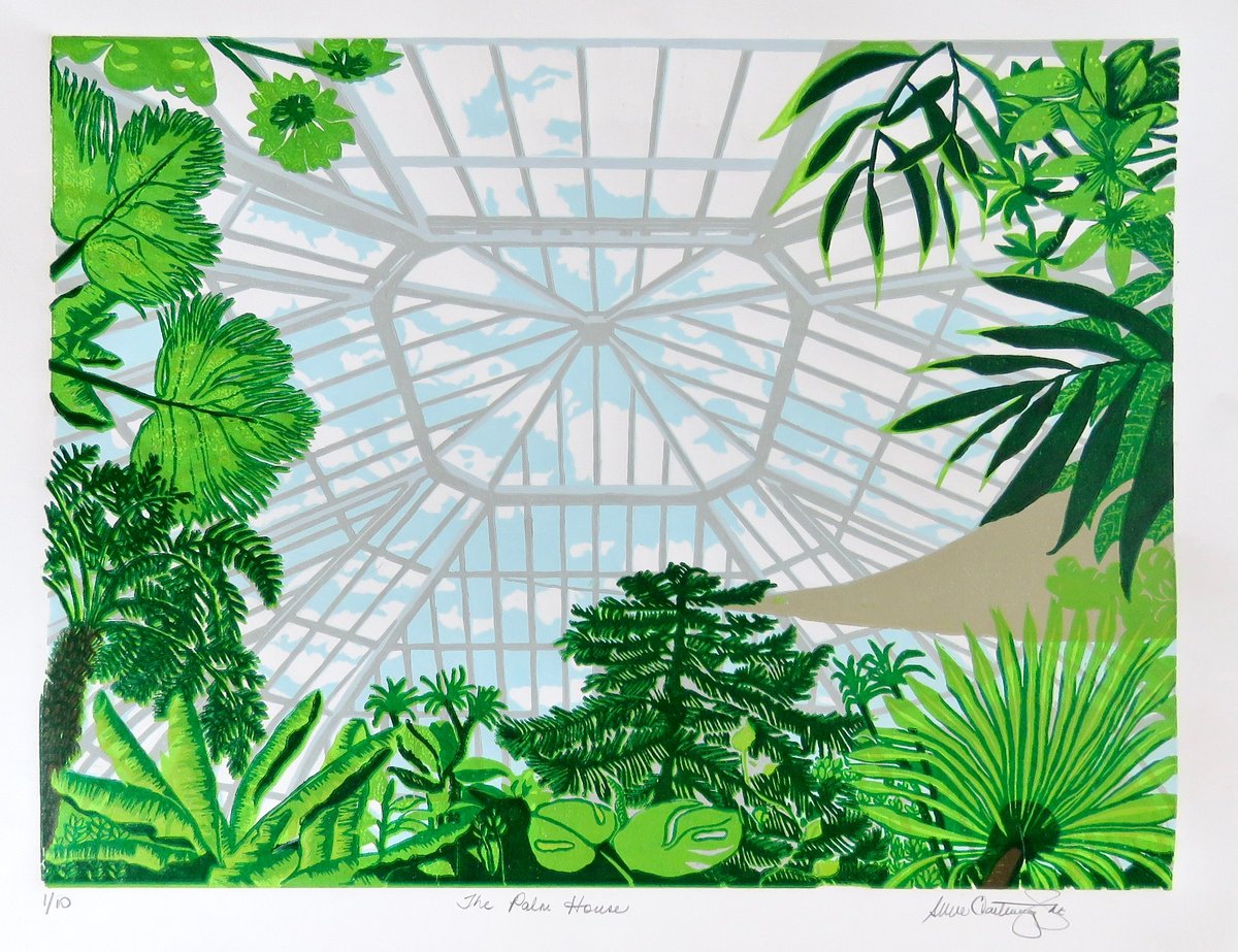 The Palm House Linocut: Susan Cartwright | Artfinder