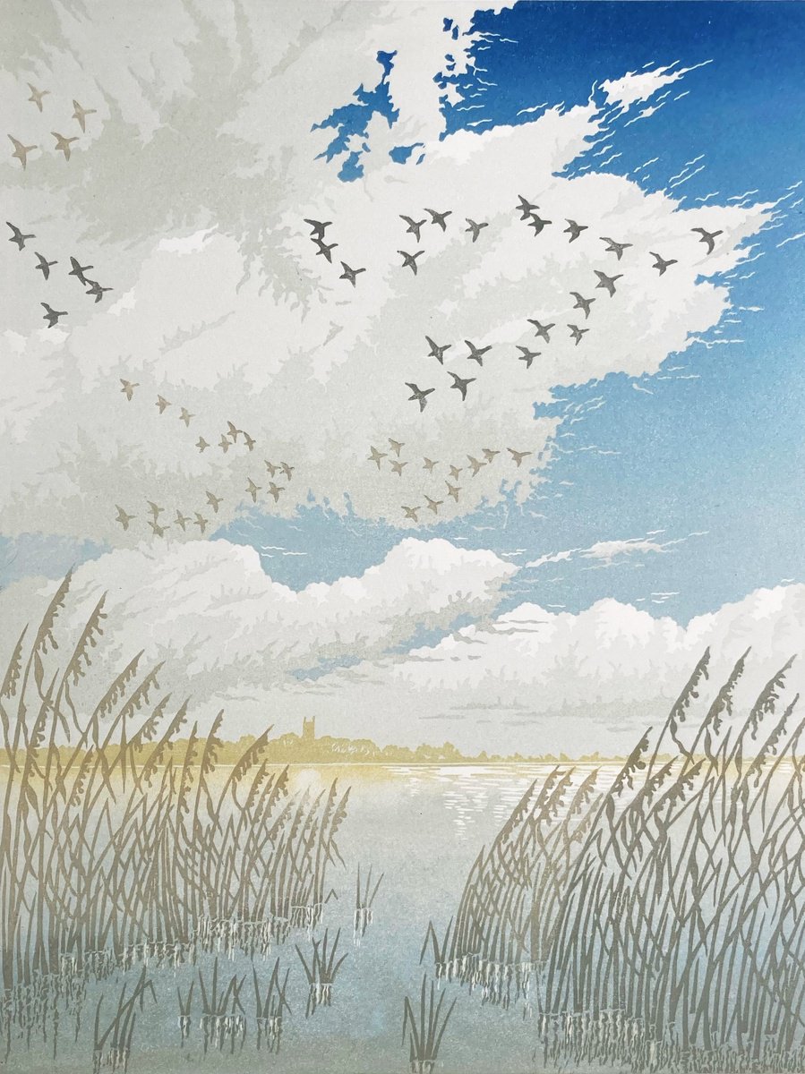 Winter Geese Linocut: Steve Manning | Artfinder