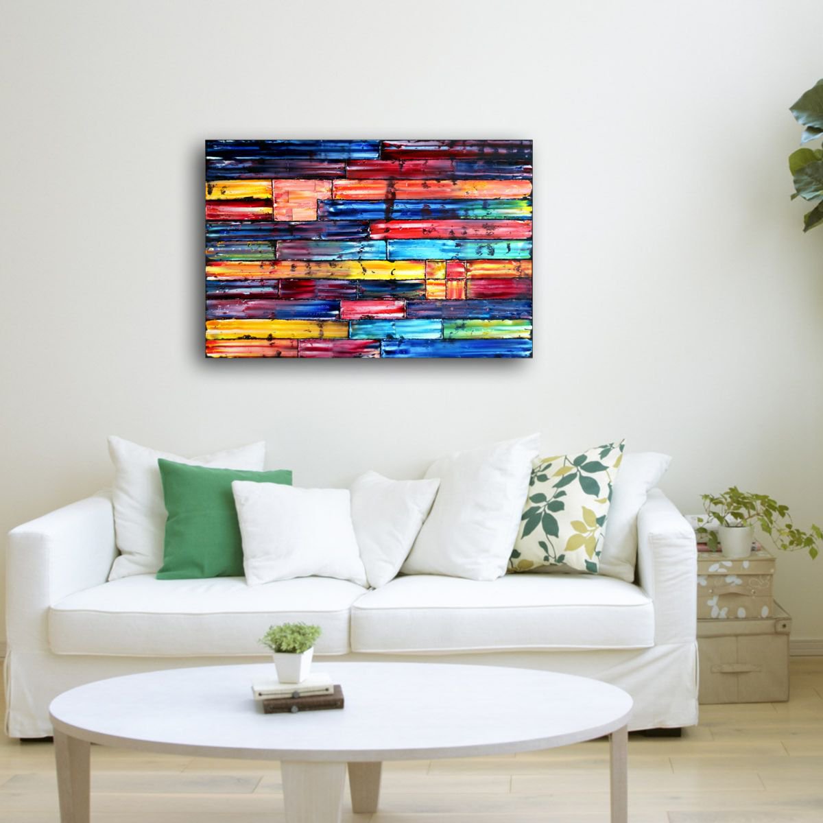 "Firewall" - Original PMS Abstract Oil Painting Oil painting: Preston M ...