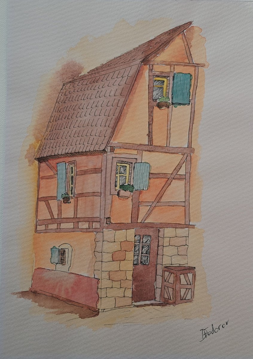 Old Netherlands house Watercolour: Dmitry Fedorov | Artfinder