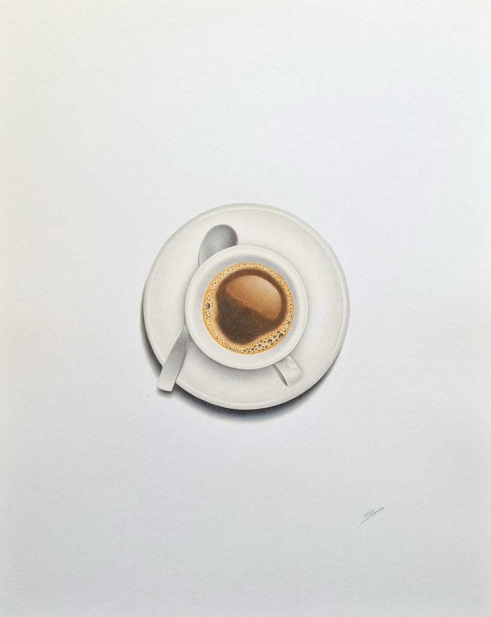 Coffee break Pencil drawing by Daniel Shipton | Artfinder