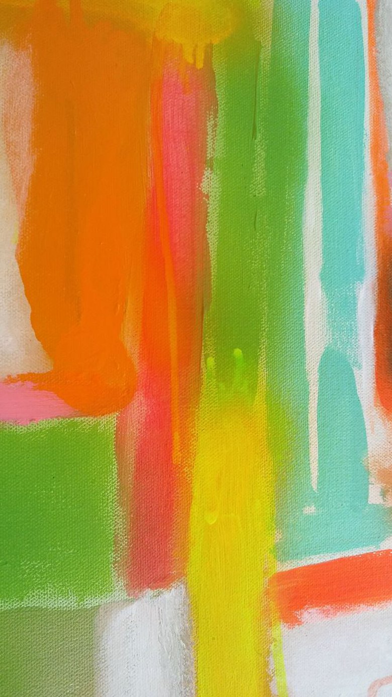 "Neon Block" Oil painting by Carrie White | Artfinder