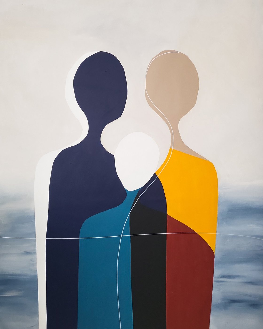 Original Acrylic Painting - Connected 1 by Veronika Obushikhina