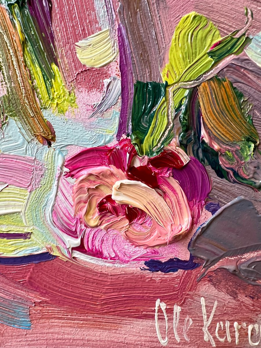 Roses in Vase Oil painting by Ole Karako | Artfinder