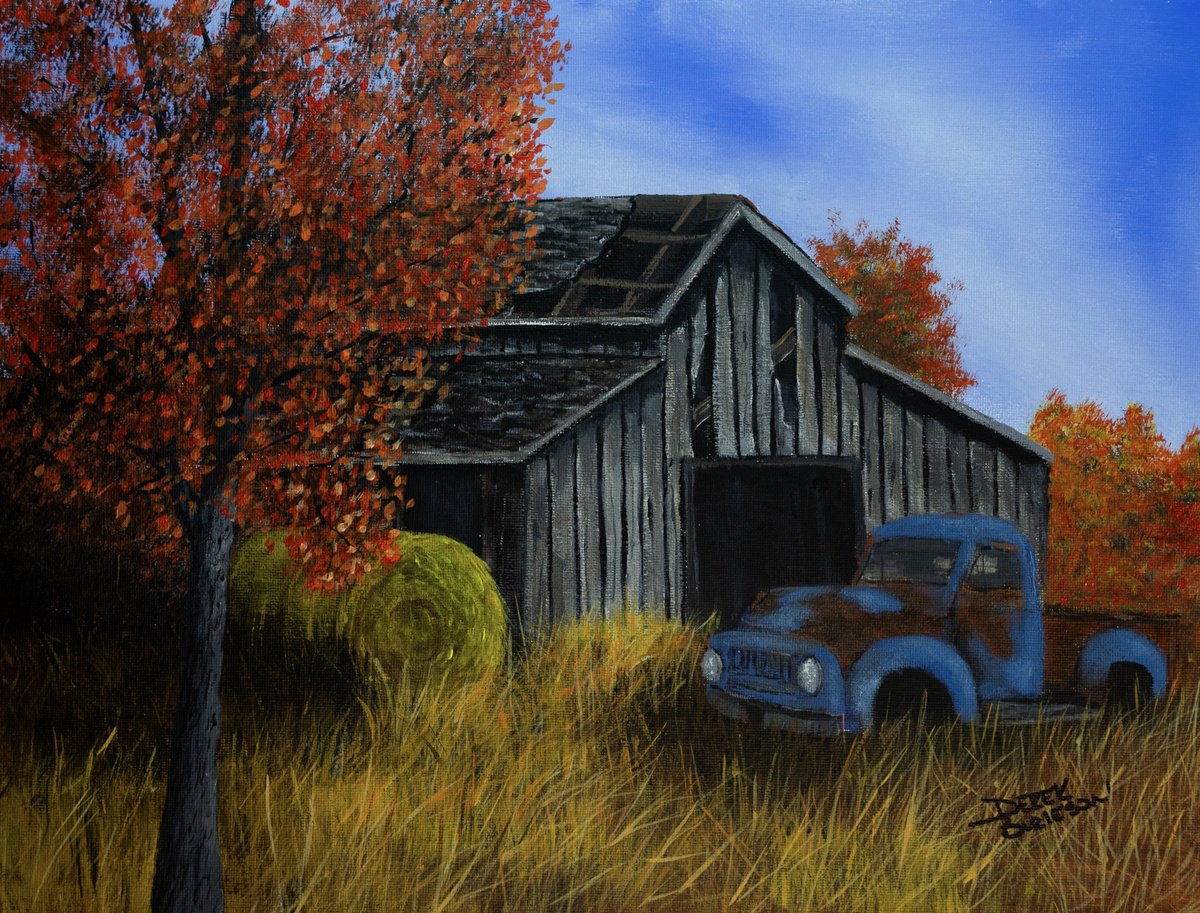 Kansas Barn in the Fall Acrylic painting: Derek Burleson | Artfinder