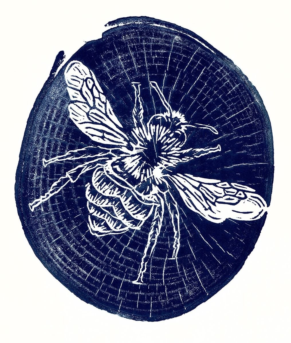 'Bee' (2016) Woodcut by Tilly Print | Artfinder