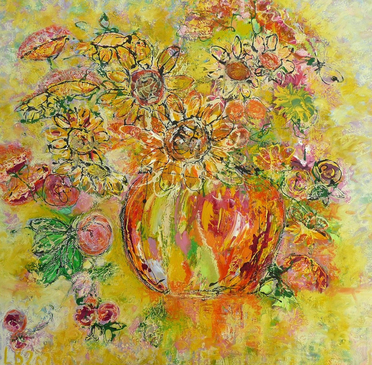 Spanish Sunflowers 2025 Oil painting: Lesley Blackburn | Artfinder