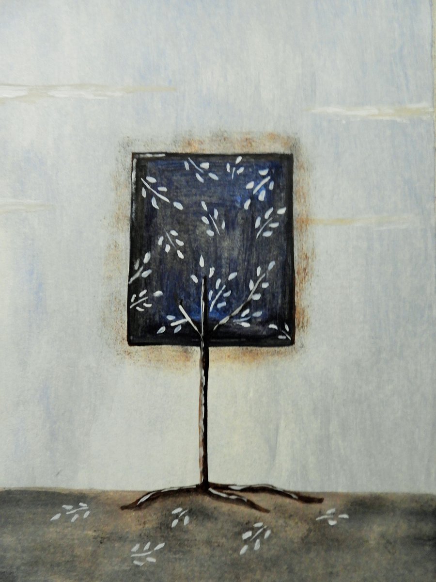 The freaky tree in blue Oil painting by Silvia Beneforti | Artfinder