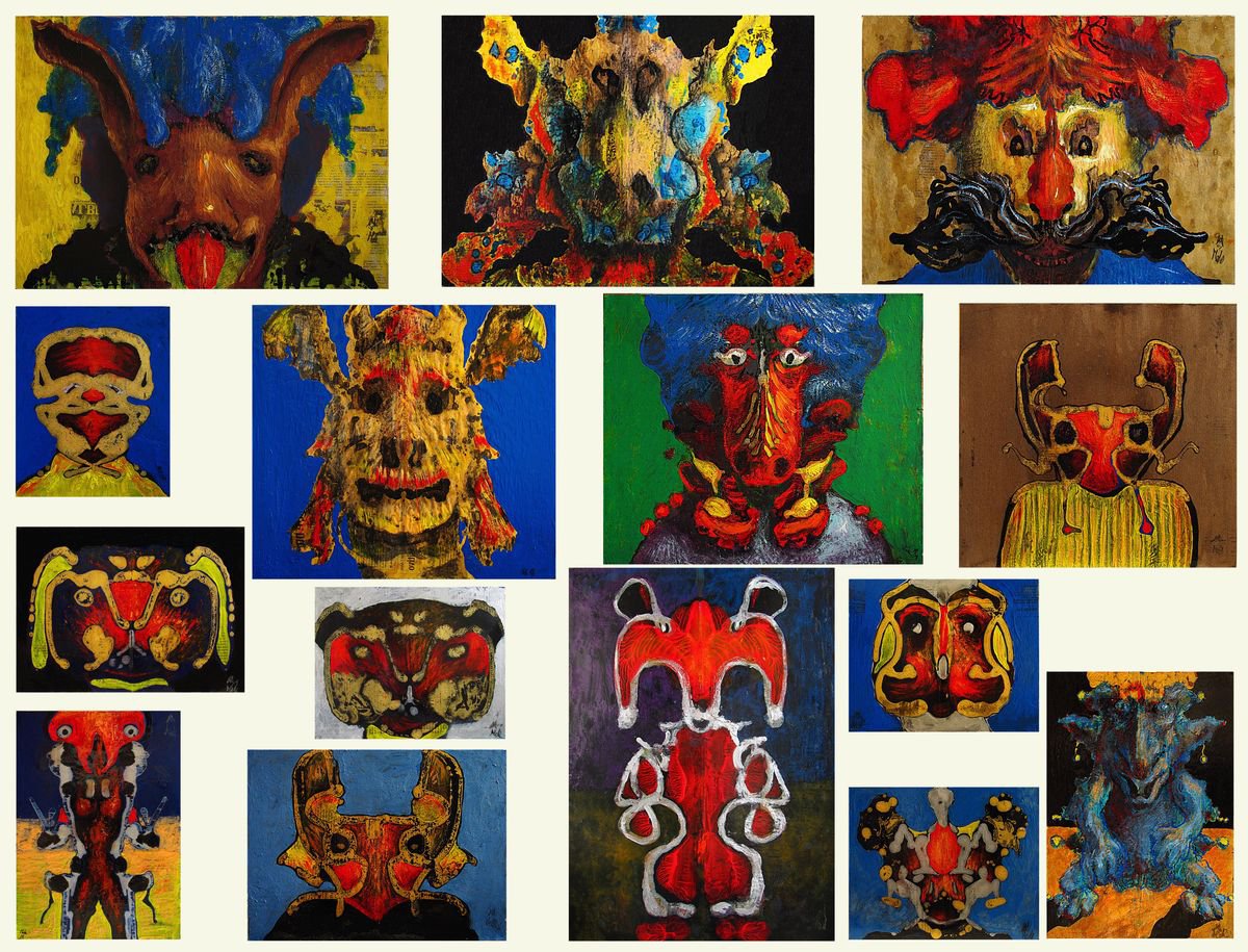 alien family tree Mixed-media painting by Antonio Mele | Artfinder