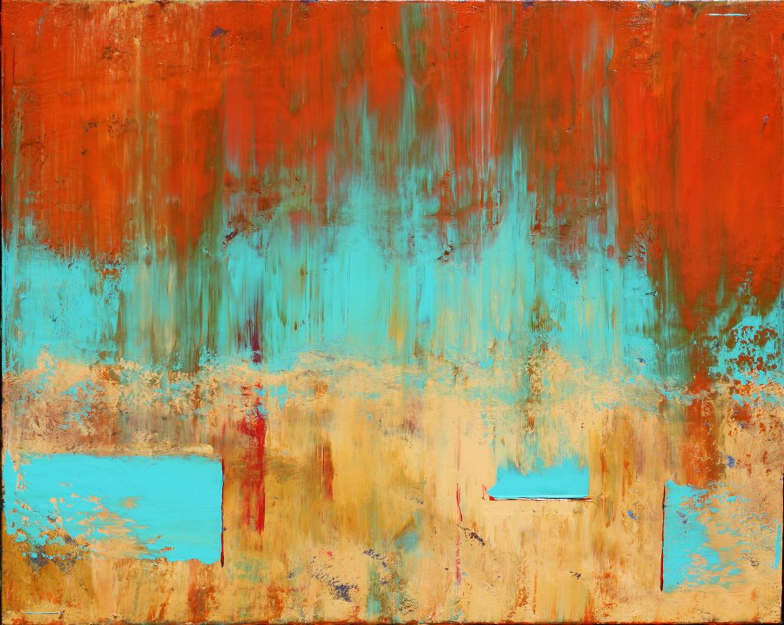 Abstract Rustic Acrylic painting by Robert Lynn | Artfinder