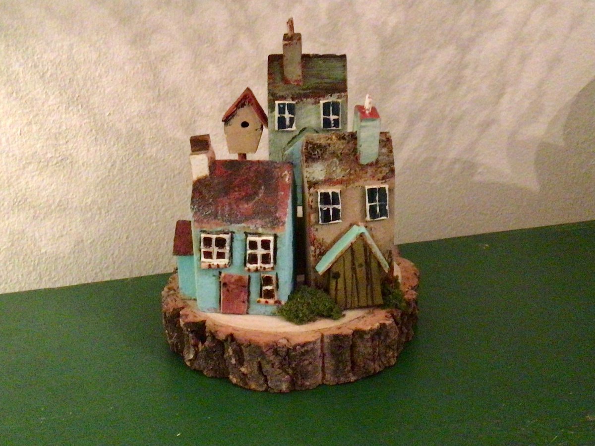 WELSH MINERS COTTAGES Wood sculpture: Roma Mountjoy | Artfinder