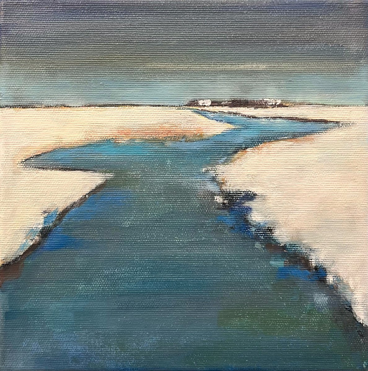 River Narew Oil painting: Romuald Mulk Musiolik