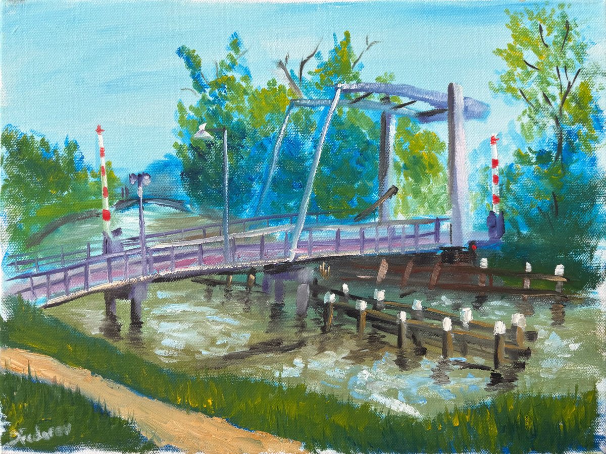 The drawbridge over canal Oil painting: Dmitry Fedorov | Artfinder