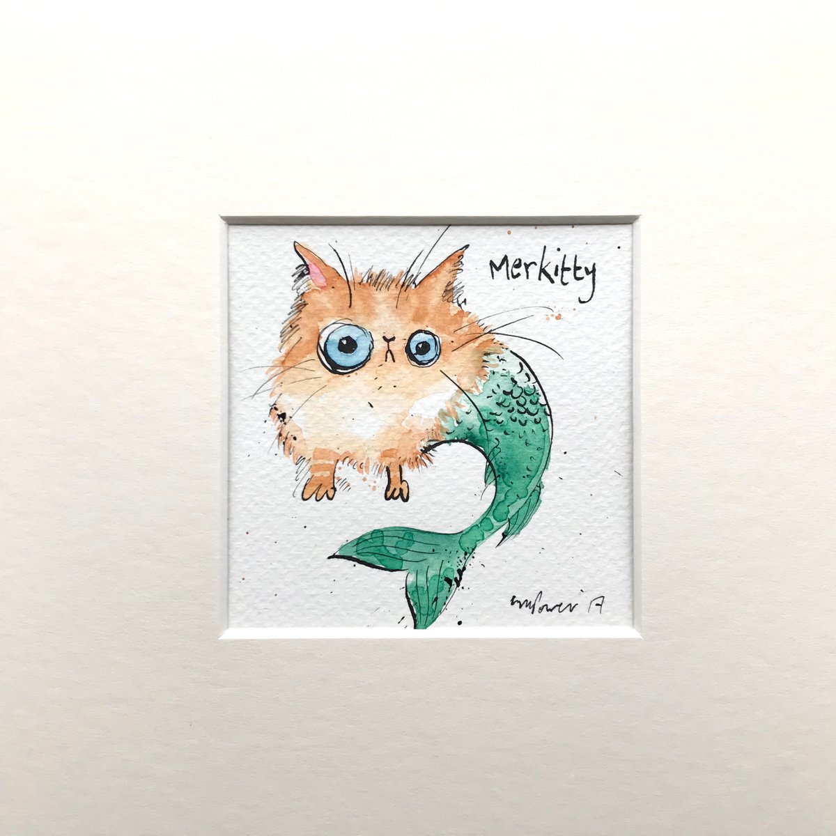 MerKitty Ink drawing by Luci Power | Artfinder