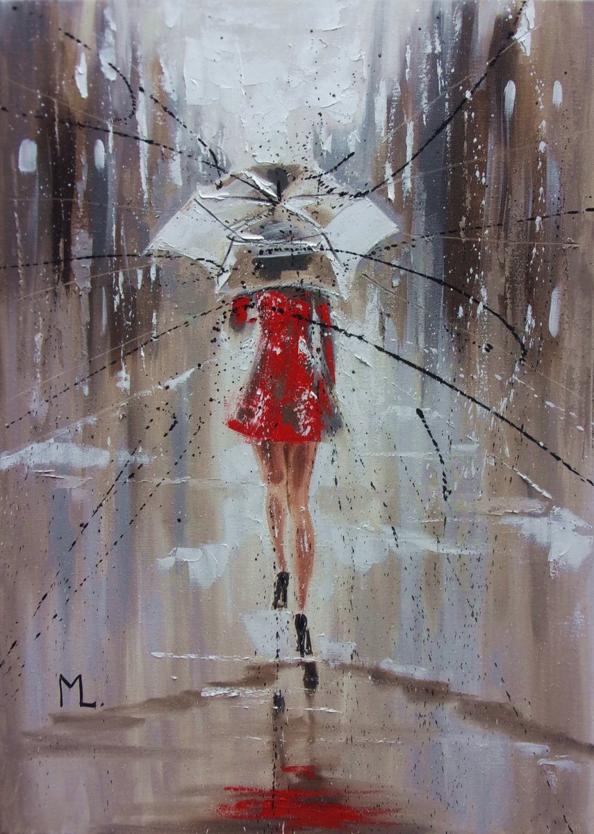 " MARCH RAIN " Oil painting: Monika Luniak | Artfinder