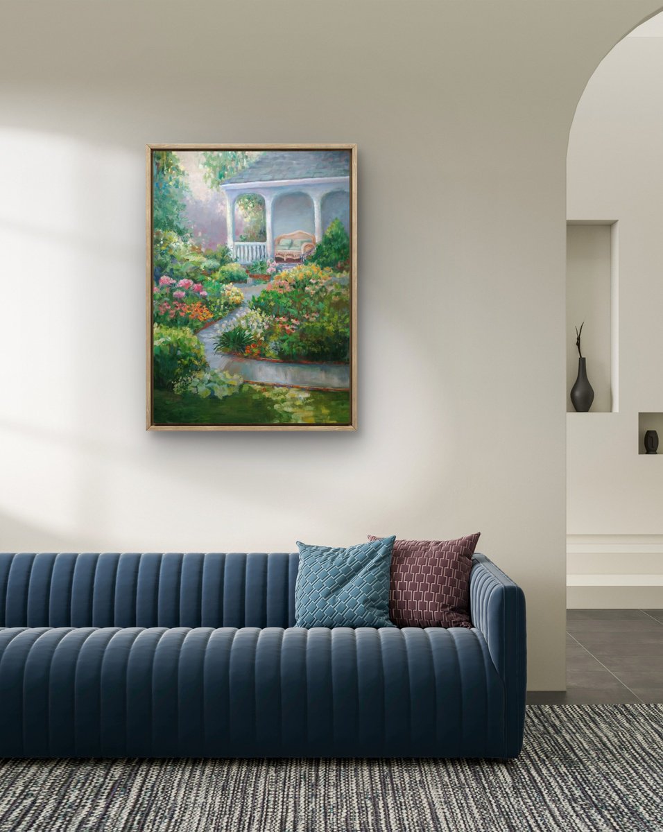 Veranda in Bloom Oil painting: Ann Krasikova | Artfinder