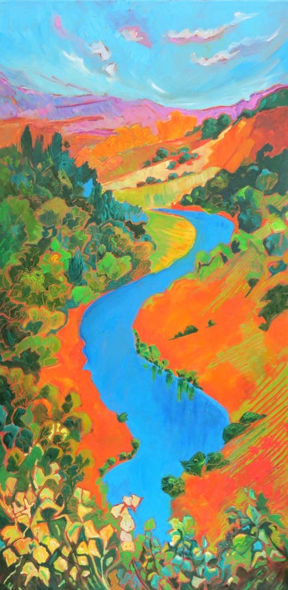 The River Wye Meandering Oil painting: Mary Kemp
