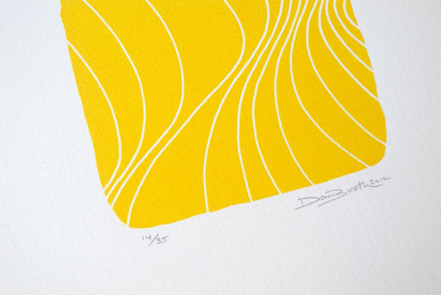 Bright Wave in Yellow Screenprint: Dan Booth | Artfinder