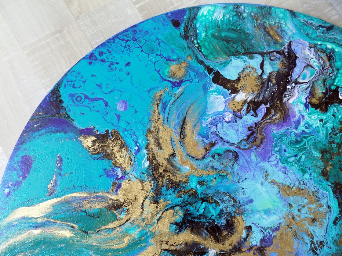 Round abstract painting art Acrylic painting: Areti Ampi | Artfinder