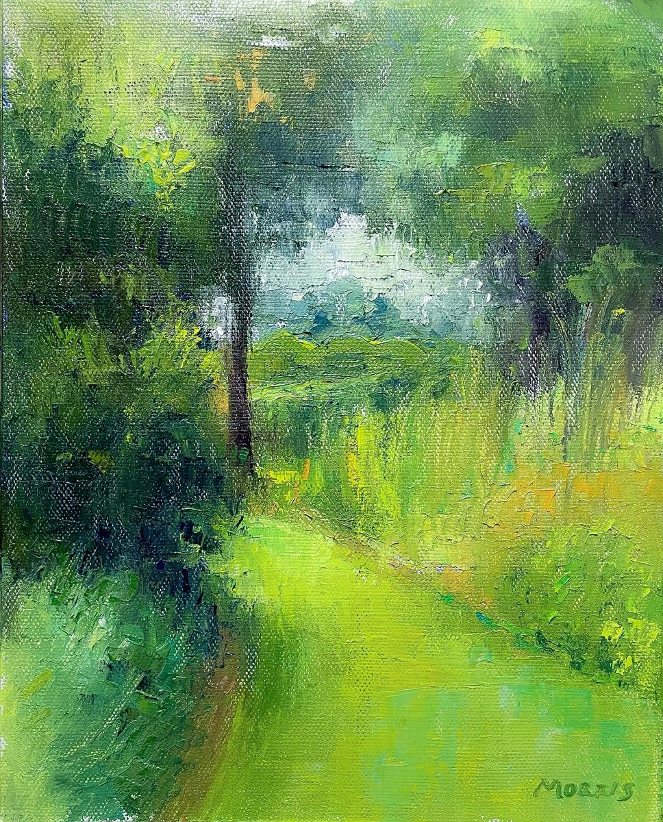 Garden path, Forde Abbey Oil painting: Alexandra Morris | Artfinder