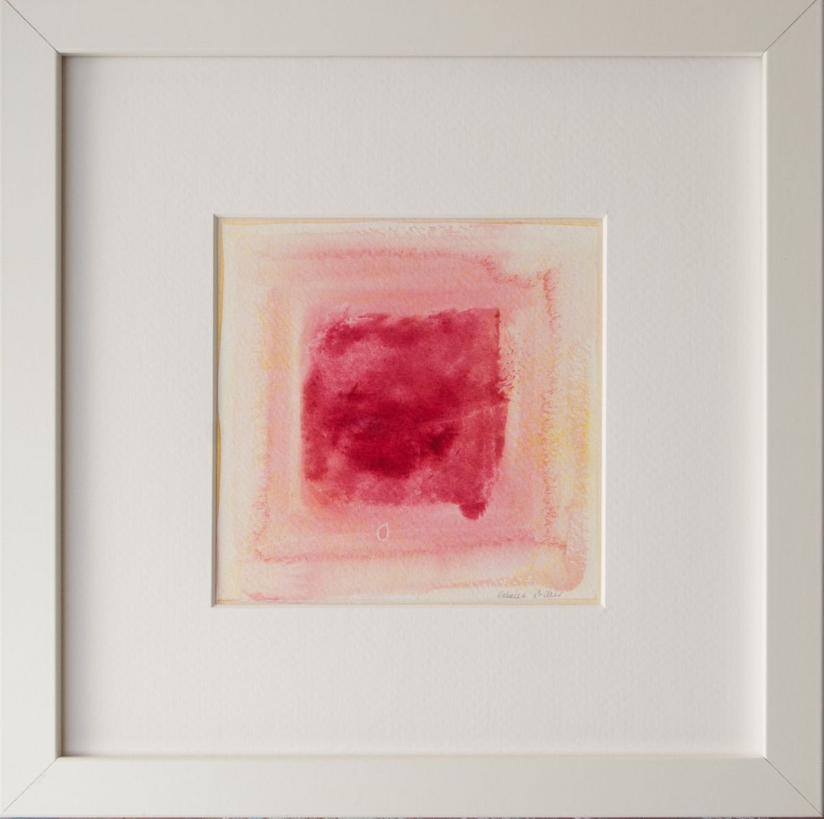 Mini Abstract - Red Square Watercolour by Rebecca Miller | Artfinder