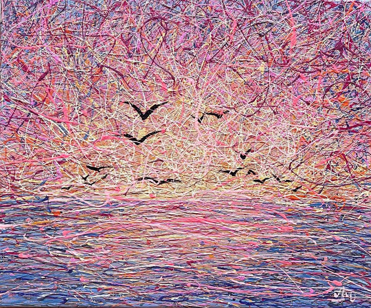 Between night & day stretched Acrylic painting: Nadiia Antoniuk | Artfinder