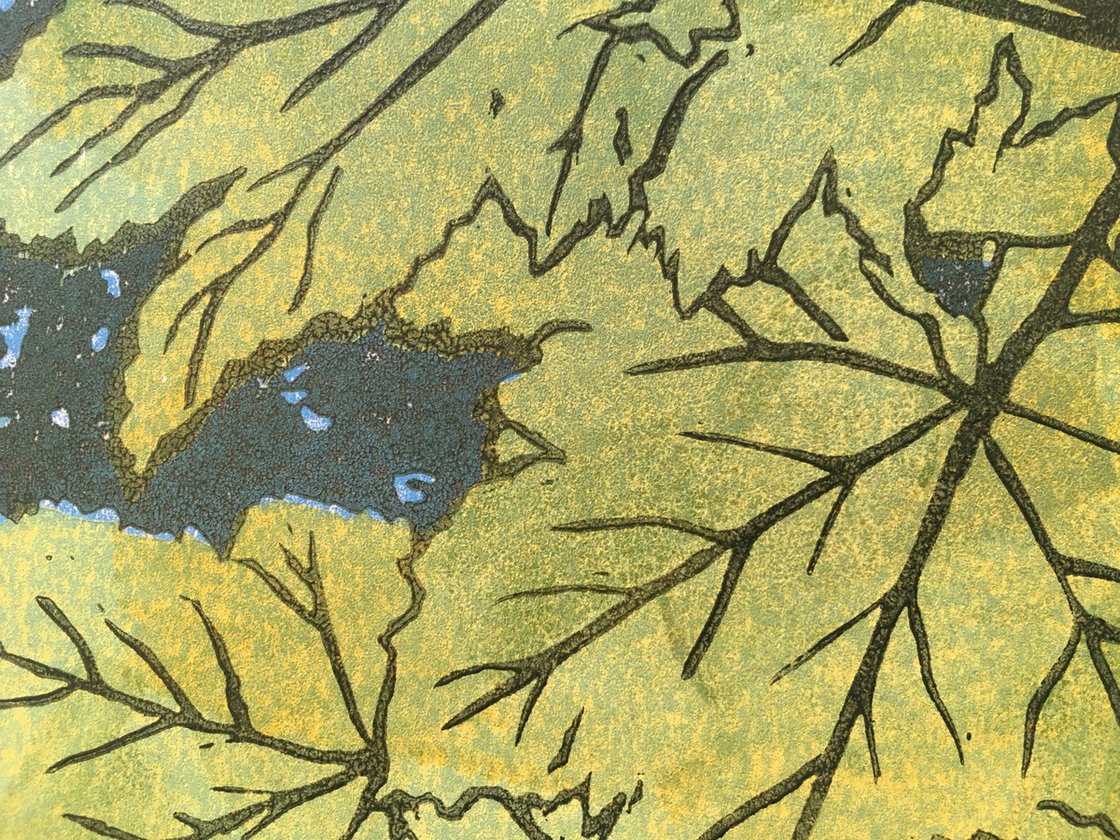 Forest Bathing, version 1 Linocut: Susan Noble | Artfinder