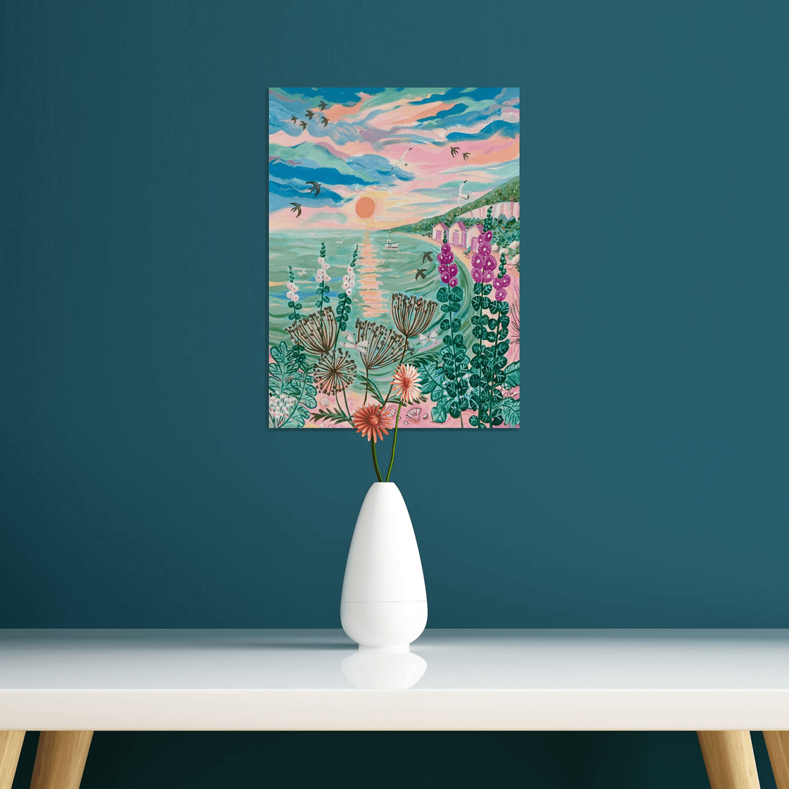 Original Acrylic Painting - by the Sea by Mary Stubberfield