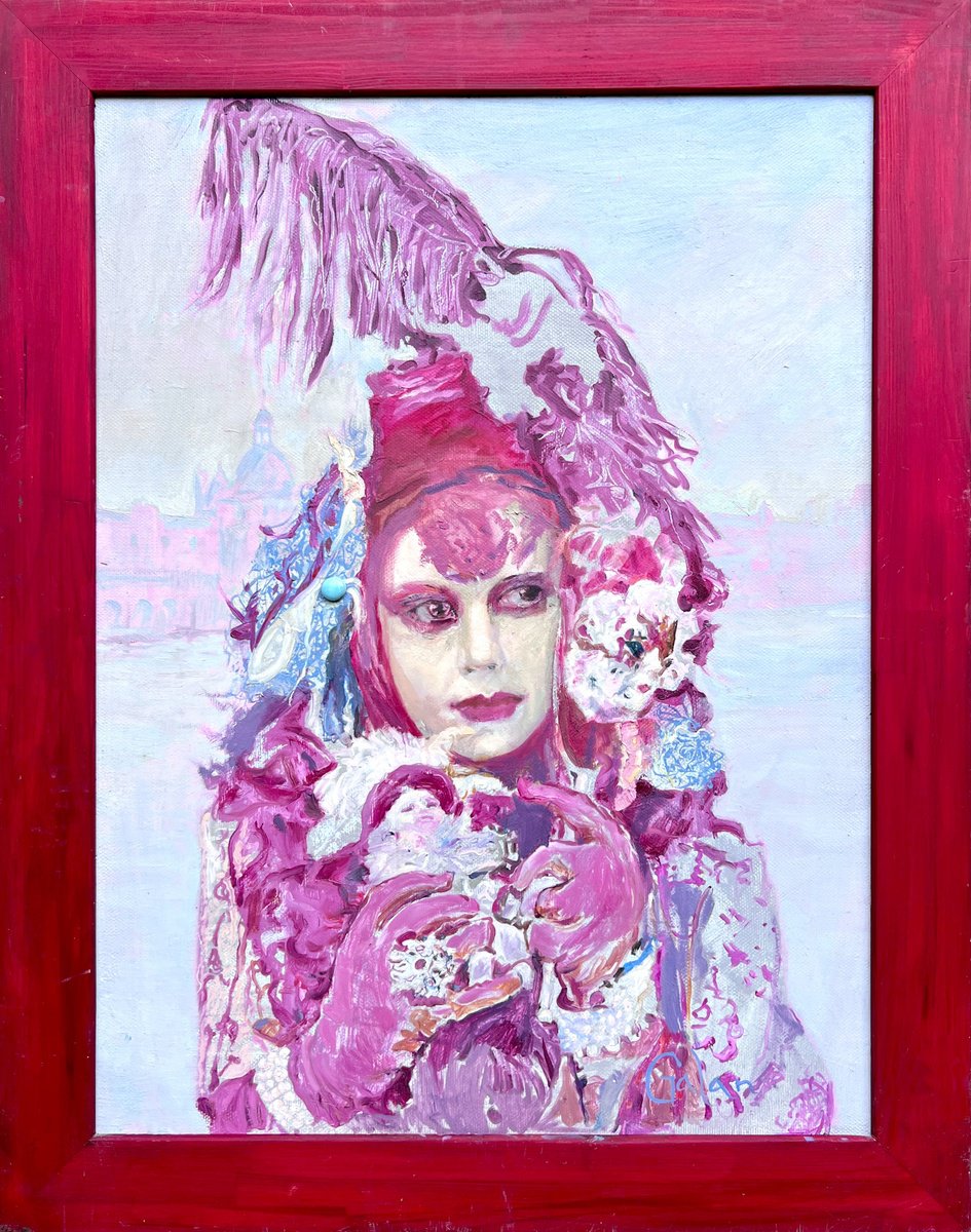 Portrait in Red Frame Oil painting: Igor GALAN | Artfinder