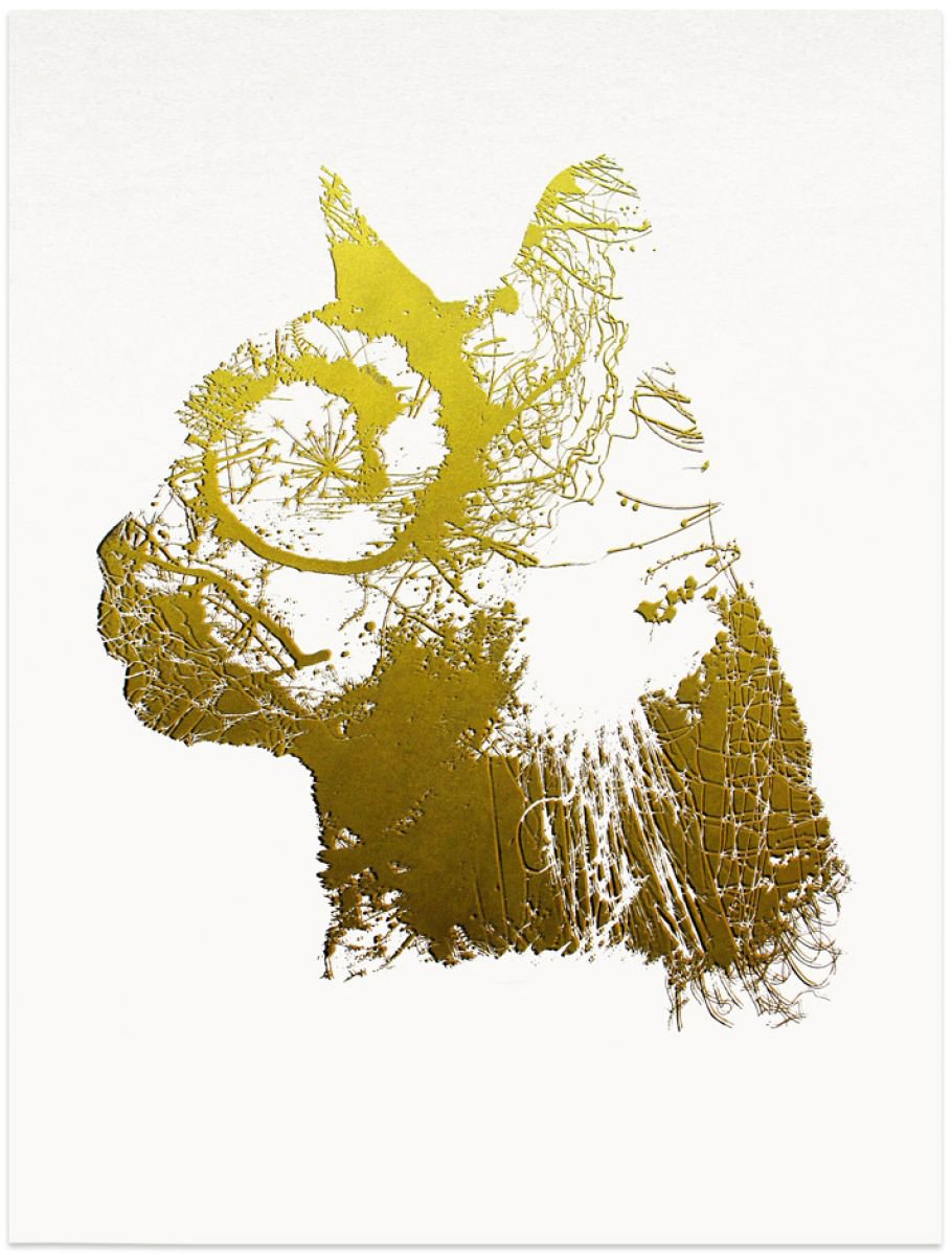 Golden Cat (First from set of four) Screenprint: Chris Keegan