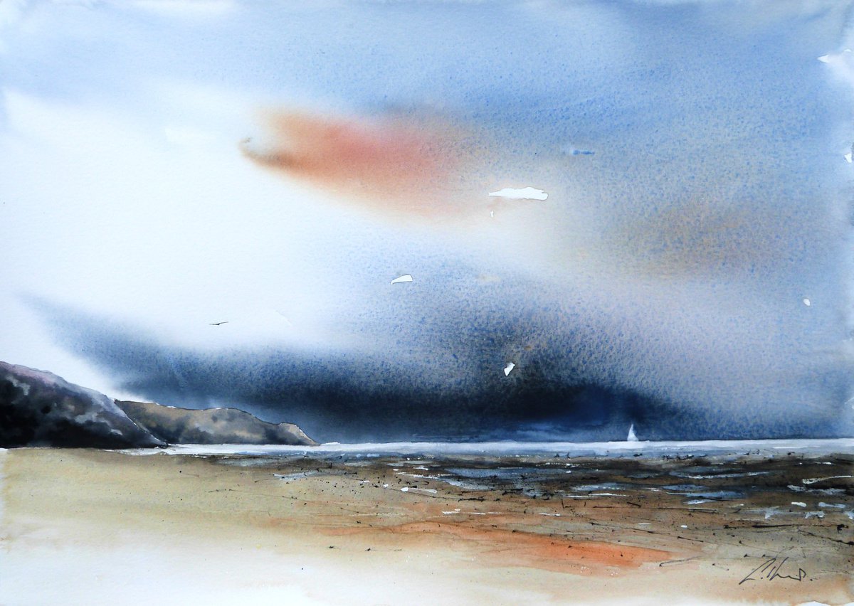 Shore. Watercolour by Graham Kemp | Artfinder