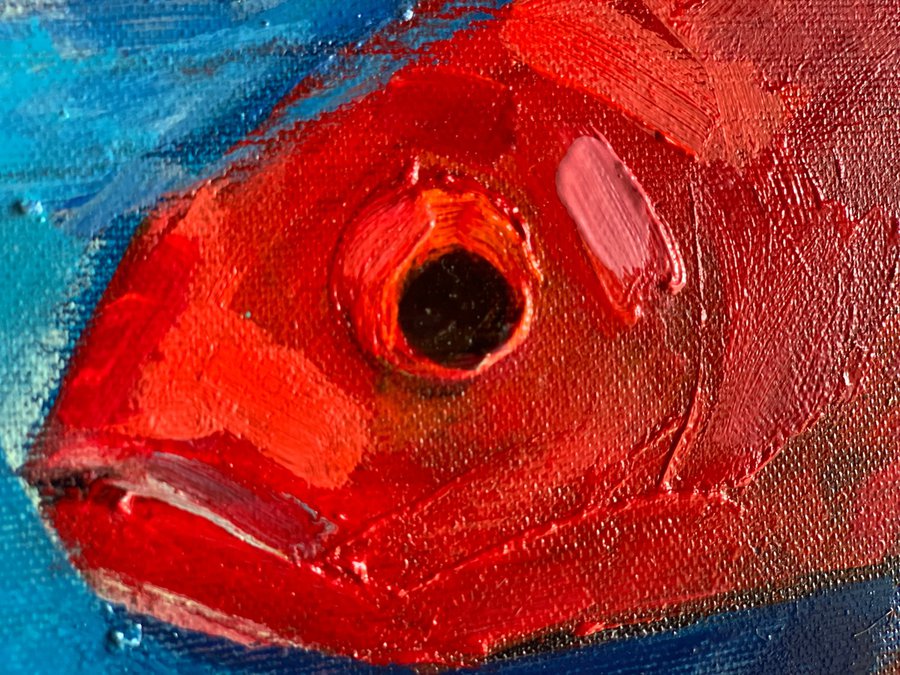 Red fish Oil painting: Olga Pascari | Artfinder