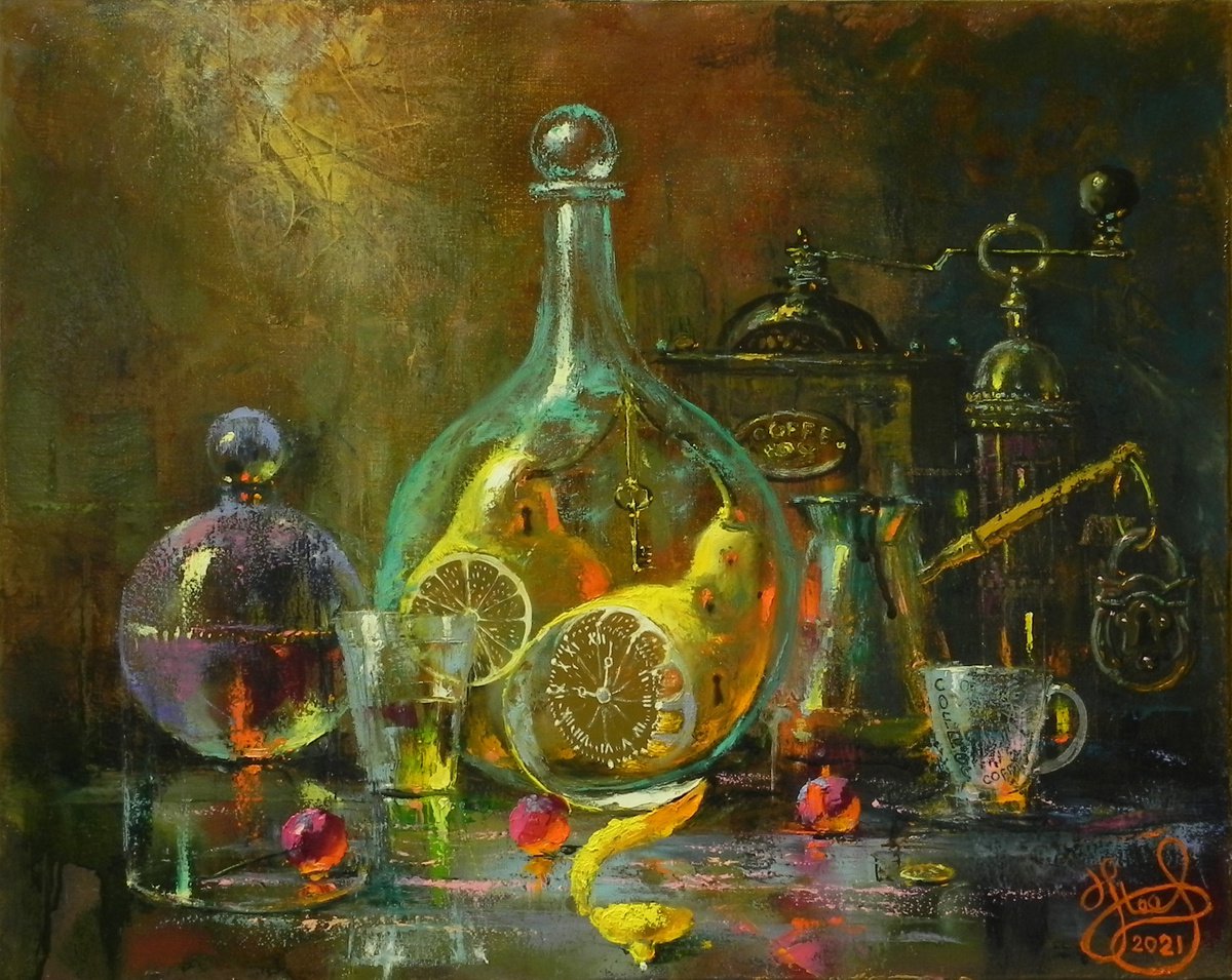"Elixir of Time" Original painting Oil on canvas (2021) Oil painting ...