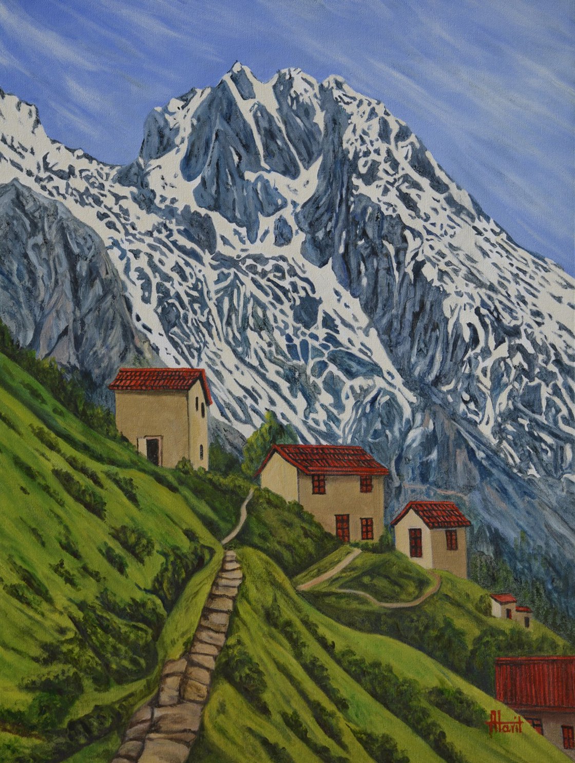 Hillside Retreat Oil painting: Ajay Harit | Artfinder