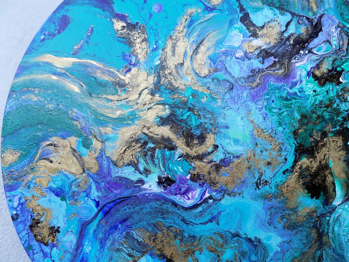 Round abstract painting art Acrylic painting by Areti Ampi | Artfinder