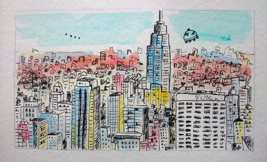 New York Ink City Ink drawing: Maria Luisa Azzini | Artfinder