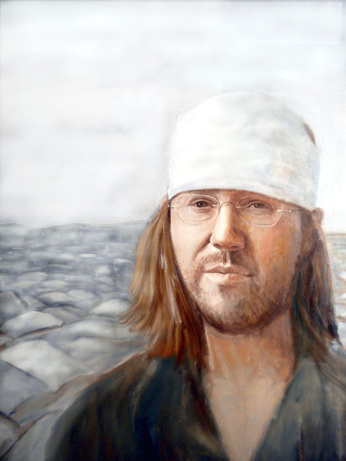 Original Oil Painting - Portrait of DFW by Paolo Beneforti
