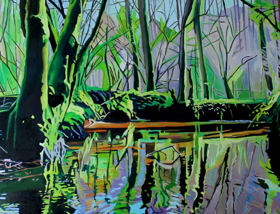 By Ilston River Oil painting by Emma Cownie | Artfinder