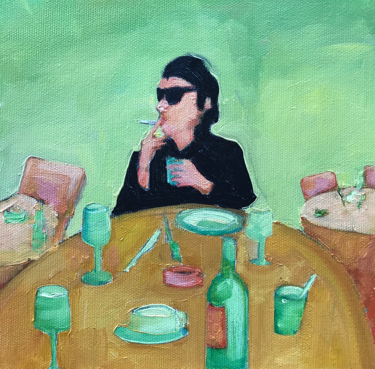 Smoking Woman Oil painting: Romuald Mulk Musiolik | Artfinder