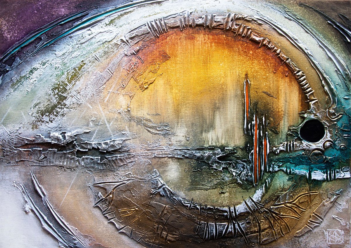 SINGULARITY 7609 3D textured abstract painting on canvas Acrylic ...