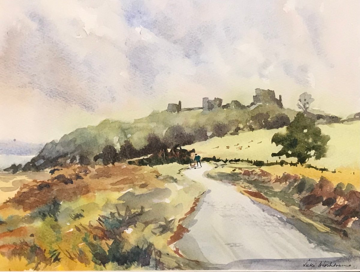 Llanstephan castle Watercolour by Vicki Washbourne | Artfinder