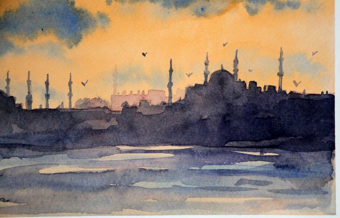 ISTANBUL SILHOUETTES 5, Watercolor on paper, 25 x 17 cm Watercolour by ...