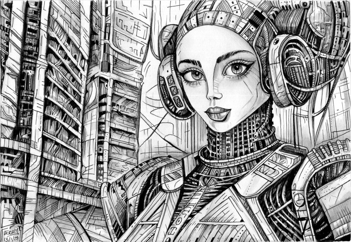 Cyborg Space Lover Drawing: Spencer Derry ART | Artfinder
