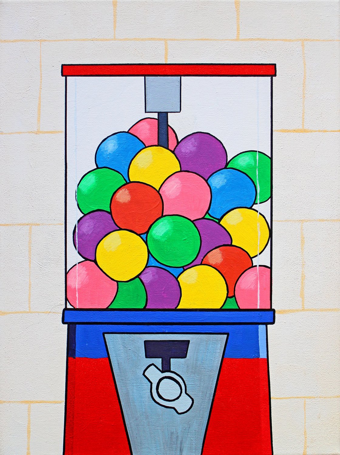 Retro Gumball Machine Acrylic painting: Ian Viggars | Artfinder