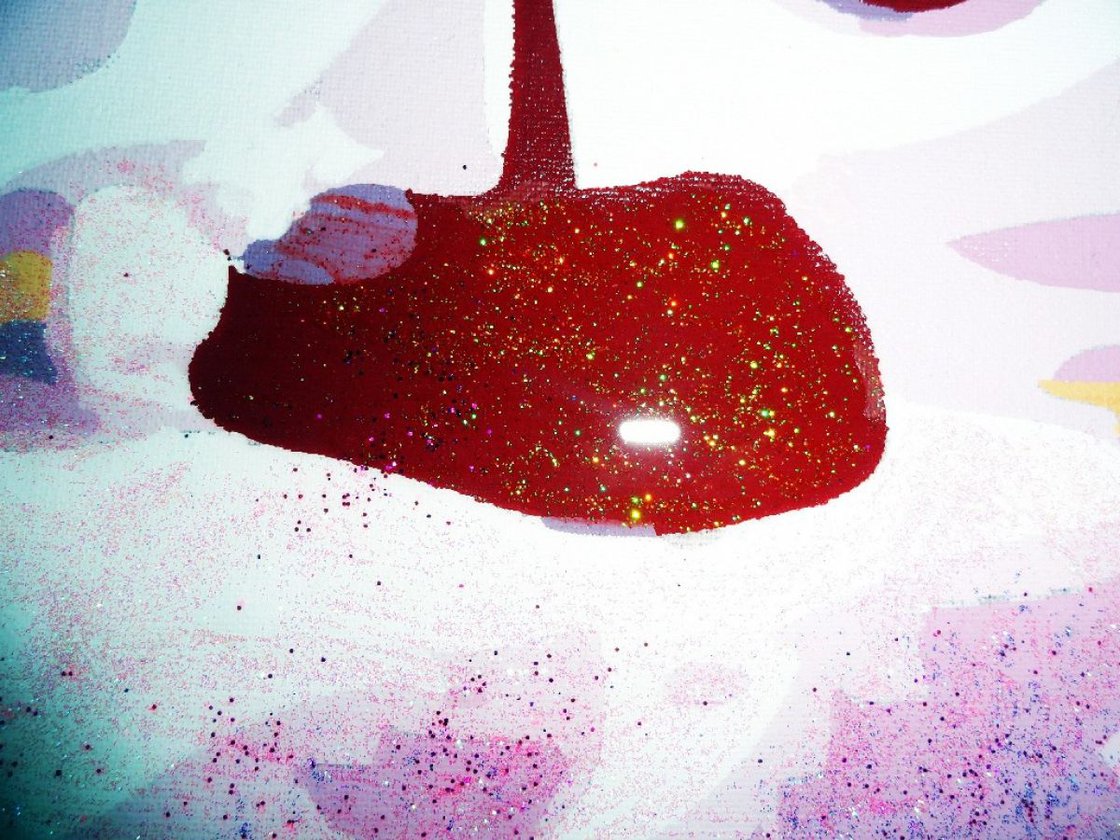 Six Cherry Cup Cakes Acrylic painting by Sue Rowe | Artfinder