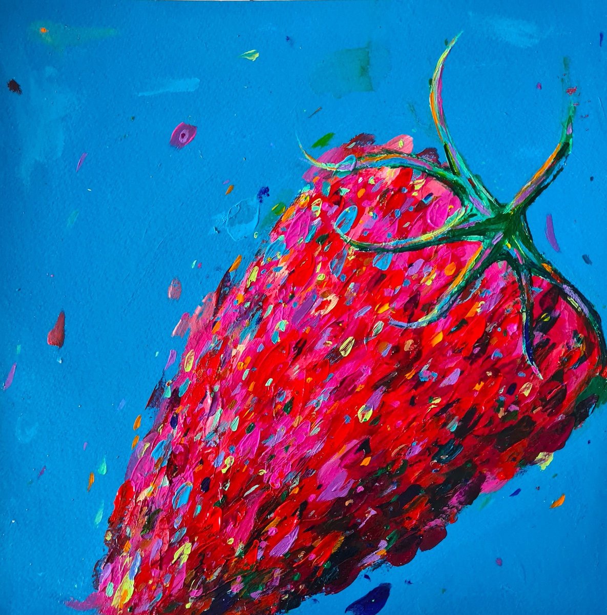 Strawberry Acrylic painting by Dawn Underwood | Artfinder