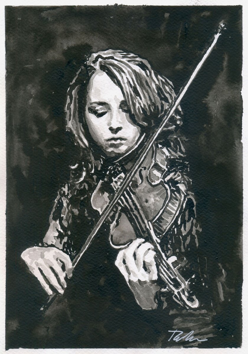 "Vivaldi Four Seasons: Winter" Ink drawing: Tashe | Artfinder