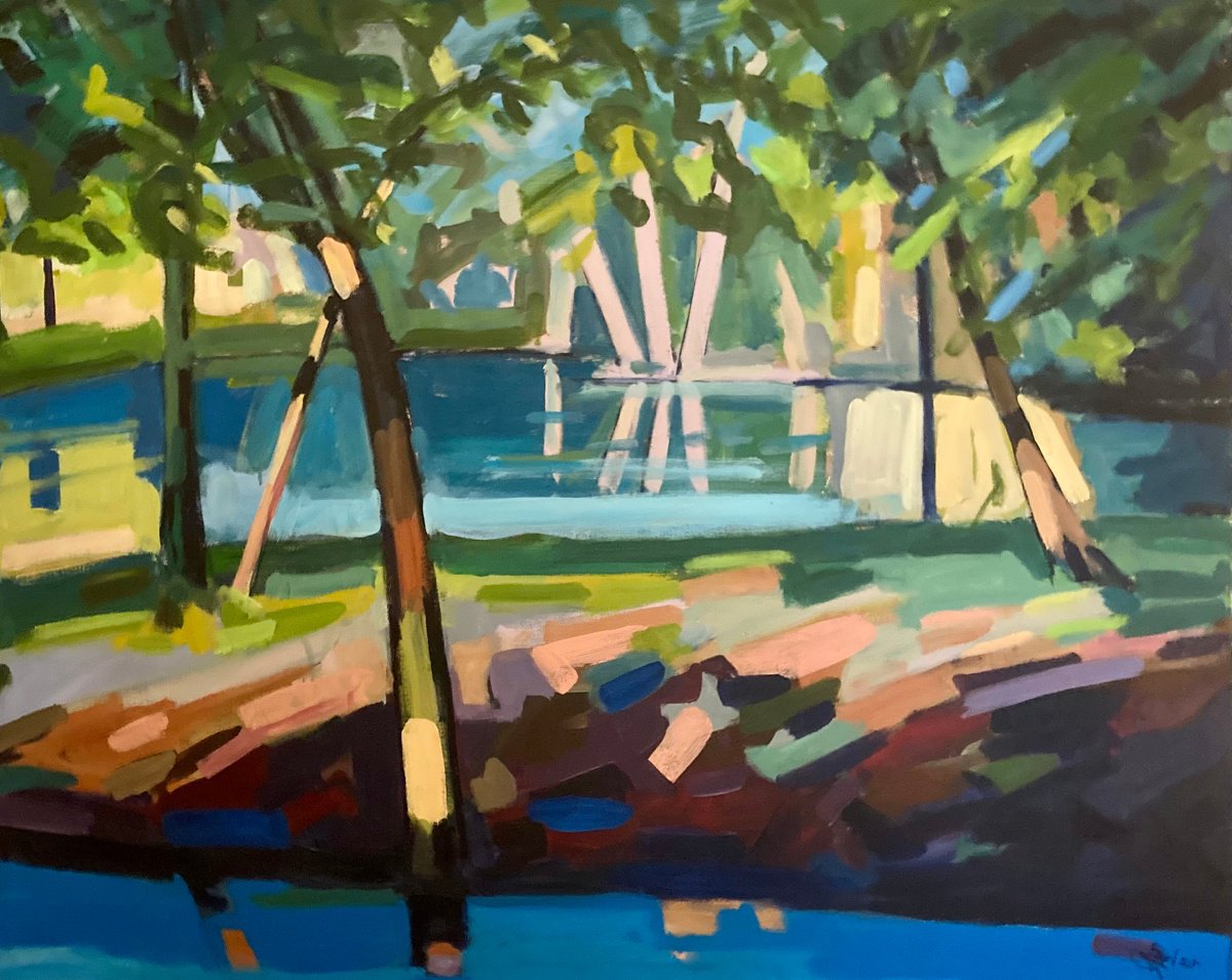 Hiddenpond Acrylic painting: Stuart Roper | Artfinder