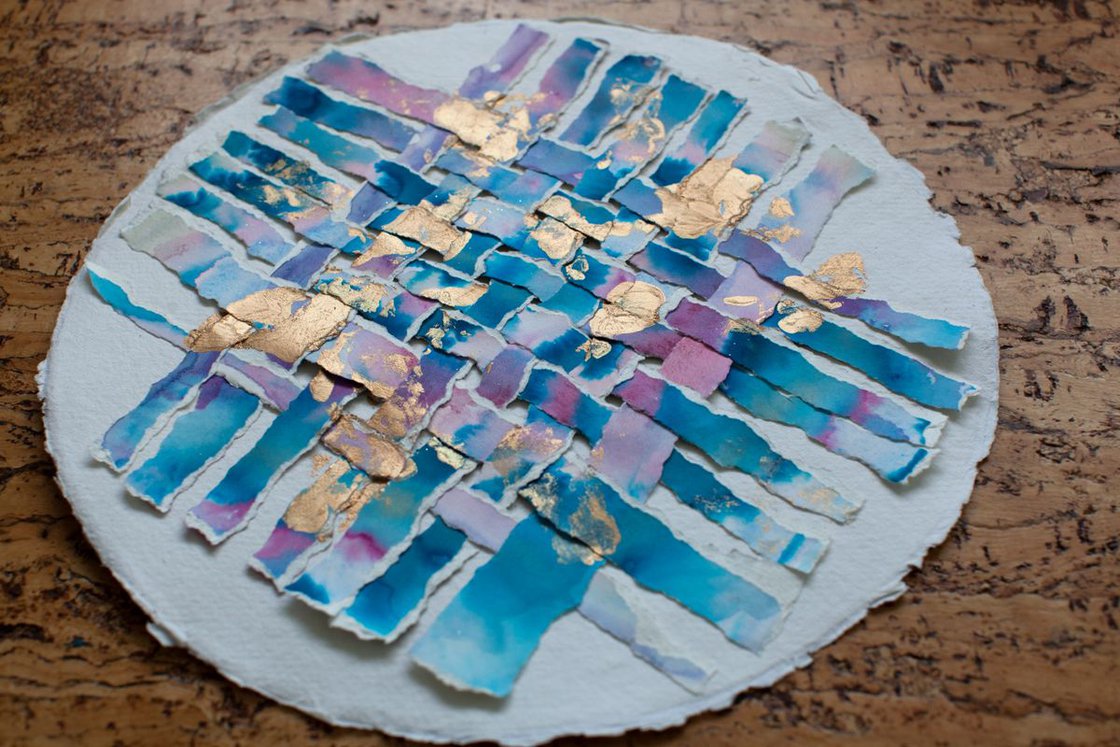 Circle paper weaving collage Collage by Liliya Rodnikova | Artfinder